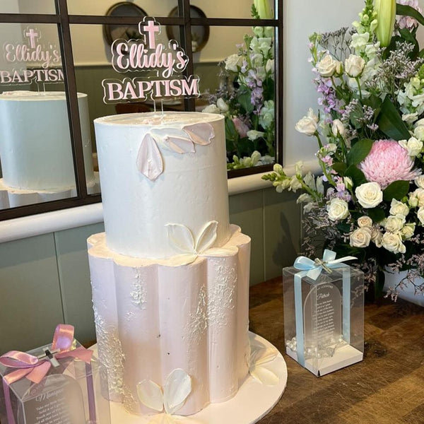 Personalised Baptism Cross Cake Topper – Studio 26 Laser Designs