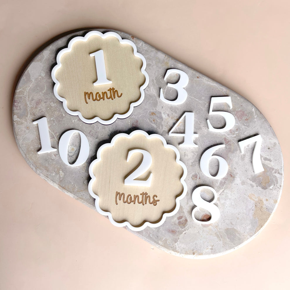 Interchangeable Milestone Set - Plywood Scalloped Border – Studio 26 ...