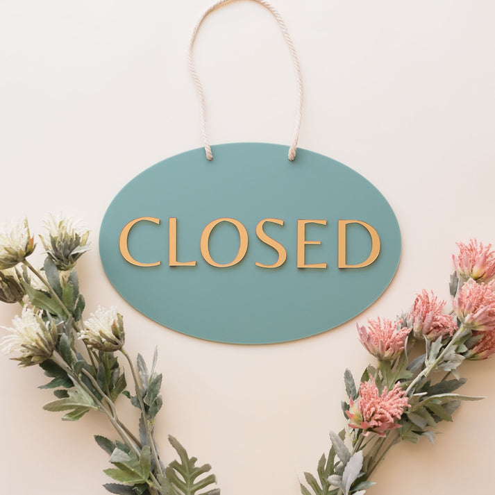 Open Closed Double Sided Acrylic Sign – Studio 26 Laser Designs