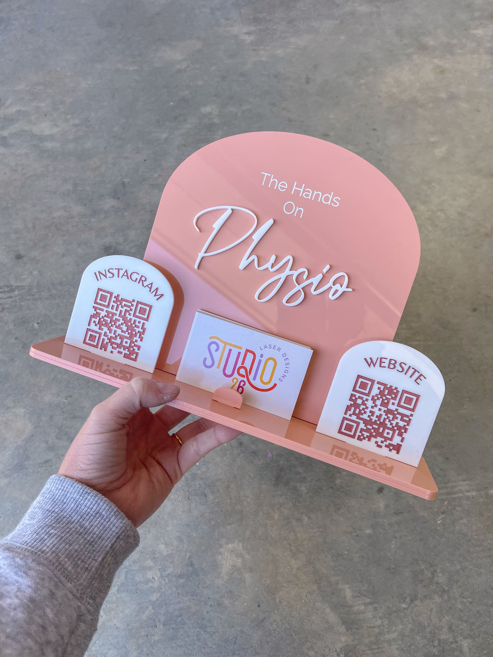 Acrylic Business Card & QR Signage Stand – Studio 26 Laser Designs