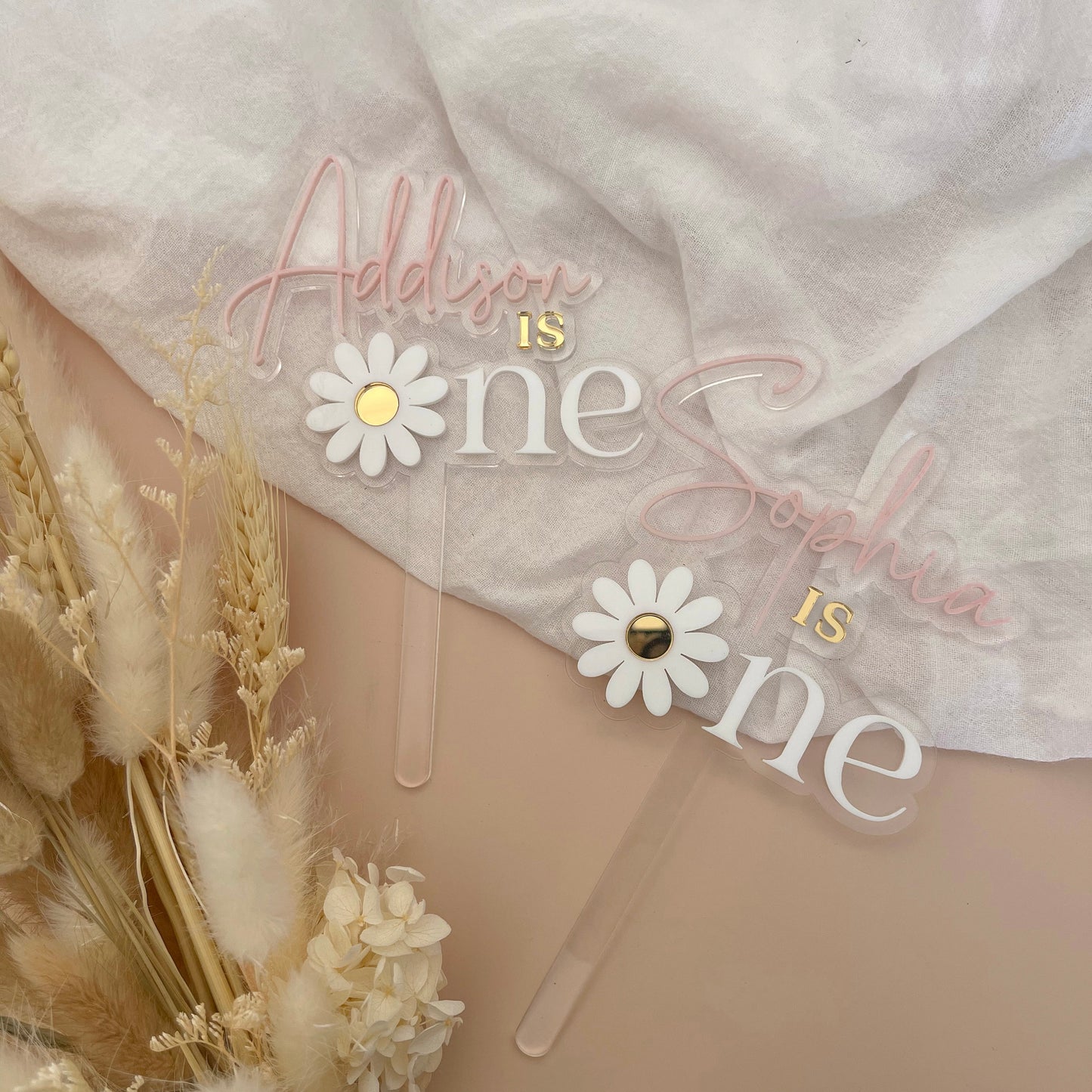 Daisy "ONE" Personalised Cake Topper – Studio 26 Laser Designs